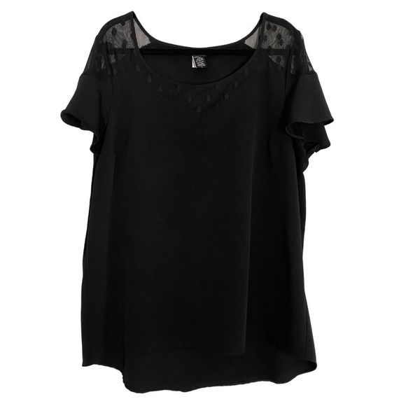 torrid | Tops | Torrid Brand Size Top Black Sheer Dots | Poshmark